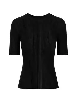 P.a.r.o.s.h Ribbed-knit Short-sleeve T-shirt - Black