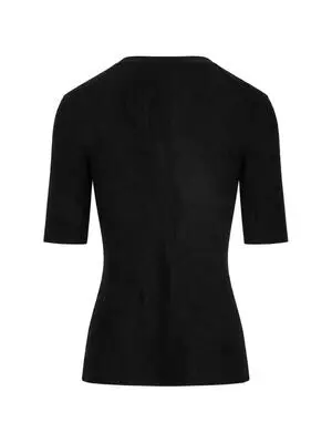 P.a.r.o.s.h Ribbed-knit Short-sleeve T-shirt - Black