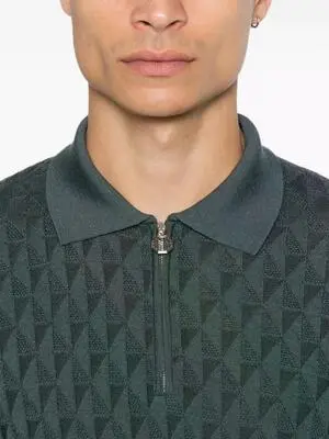 Stefano Ricci Geometric-pattern Zip-fastening Polo Shirt