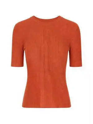 P.a.r.o.s.h Ribbed-knit Short-sleeve T-shirt - Orange