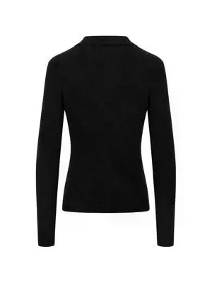 P.a.r.o.s.h Ribbed-knit Polo Top - Black