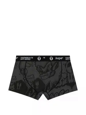 AAPE BY *A BATHING APE Moonface Graffiti-print Boxers