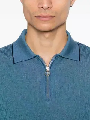 Stefano Ricci Geometric-pattern Zip-fastening Polo Shirt