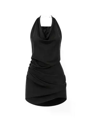 Wardrobe.NYC Halterneck Mini Dress - Black