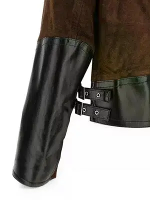 Sacai Suede-panelled Leather Jacket