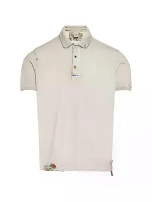 BOB Embroidered Piqué Polo Shirt - Neutrals