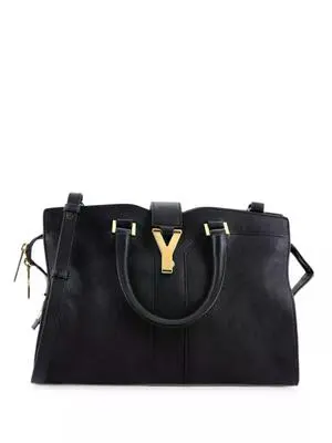 Saint Laurent Chyc Cabas Tote Leather Small Satchel - Blue