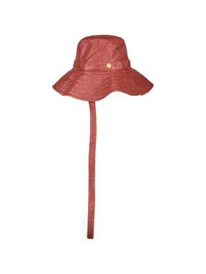 Cédric Charlier Perforated-design Bucket Hat - Red