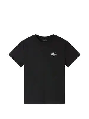 A.p.c. Rue Madame Embroidered T-shirt - Black