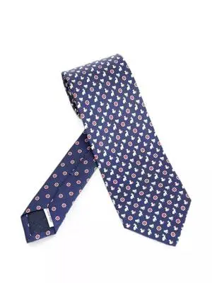 FERRAGAMO Pointed-tip Tie - Blue