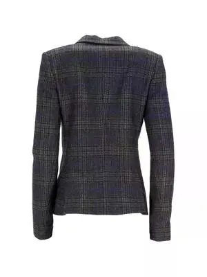 Theory Plaid Single-breasted Blazer - Grey