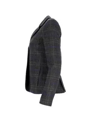 Theory Plaid Single-breasted Blazer