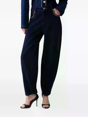Liu Jo High-waisted Jeans With Rhinestone Embellishments