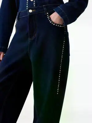 Liu Jo High-waisted Jeans With Rhinestone Embellishments