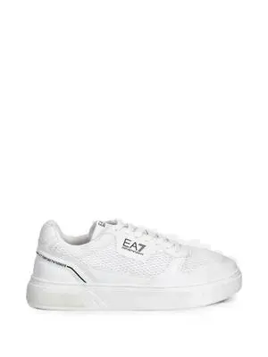 EA7 Panelled Logo Print Sneakers - White