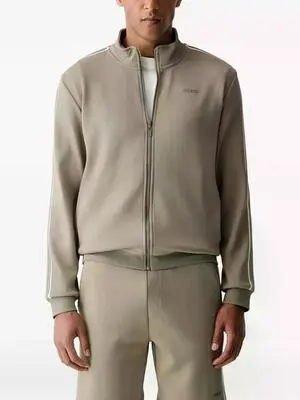 Guess Side-stripe Zip-up Sweatshirt - Neutrals