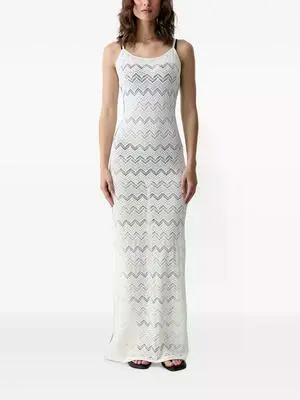 Vilebrequin Lisanna Chevron-knit Side-slit Maxi Dress - White