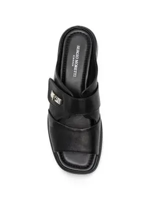 SERGIO MORETTI FIRENZE Turn-lock Leather Sandals
