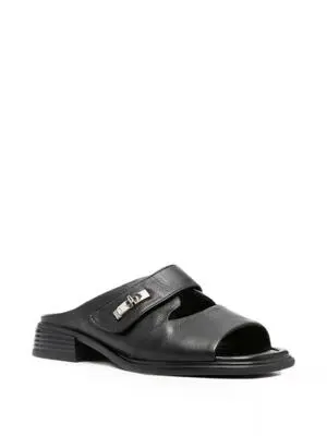 SERGIO MORETTI FIRENZE Leather Turn-lock Sandals