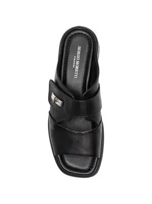 SERGIO MORETTI FIRENZE Leather Turn-lock Sandals