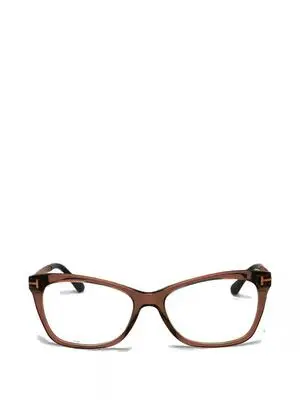 TOM FORD Geometric Frame Eyeglasses - Brown