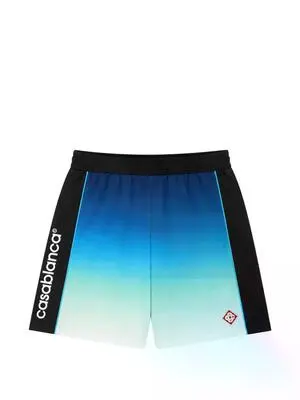 Casablanca Gradient Effect Logo Print Shorts - Blue