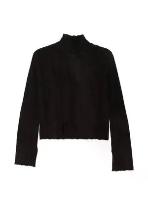 ALYSI Ribbed-knit High-neck Sweater - Brown