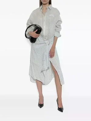 DIESEL® Striped Tie-front Shirt Dress