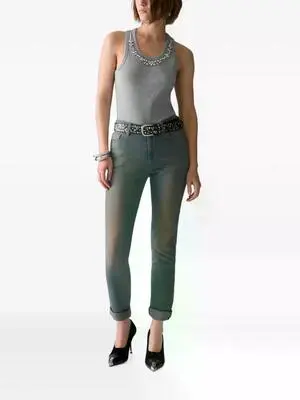 Liu Jo Ribbed Tank Top With Embellished Neckline