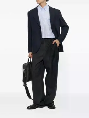 Etro Stripe-pattern Embroidered-logo Shirt