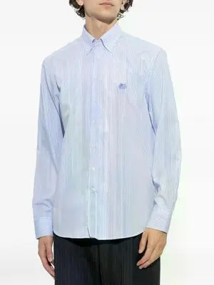 Etro Stripe-pattern Embroidered-logo Shirt
