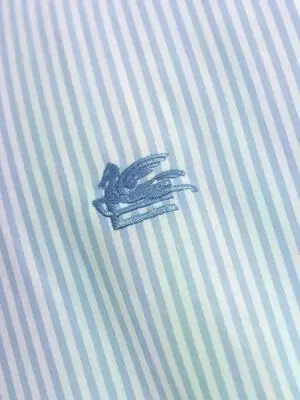 Etro Stripe-pattern Embroidered-logo Shirt
