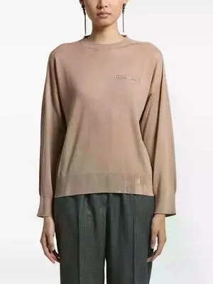 Peserico Embellished-detail Dropped-shoulder Sweater - Neutrals
