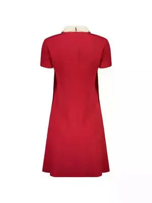Red Valentino Short Sleeve Contrast Collar Dress