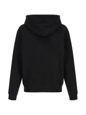 JIL SANDER Logo Print Drawstring Hoodie - Black