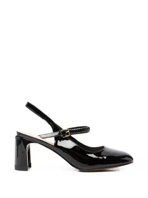 LINDA BAUMANN Patent Slingback Pumps - Black