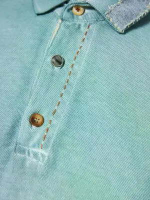 BOB Embroidered Denim-patch Polo Shirt