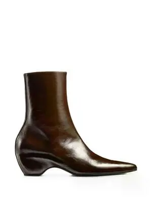 Khaite Sybil Pointed-toe Ankle Boots - Brown