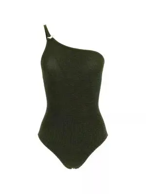 Hunza G Clara One-shoulder Swimsuit - Green