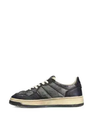 AUTRY Sup Vint Distressed-effect Panelled Sneakers