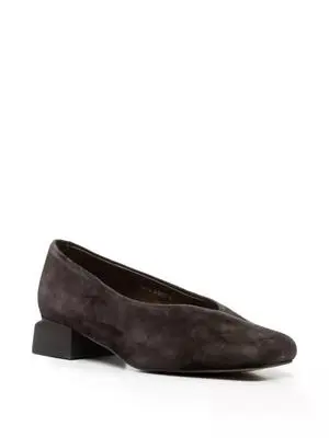 LINDA BAUMANN Suede Crossover Strap Pumps - Brown