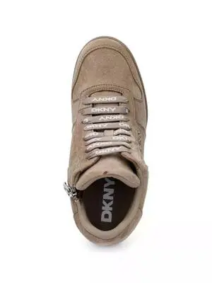 Dkny Wedge-heel Logo-print Sneakers