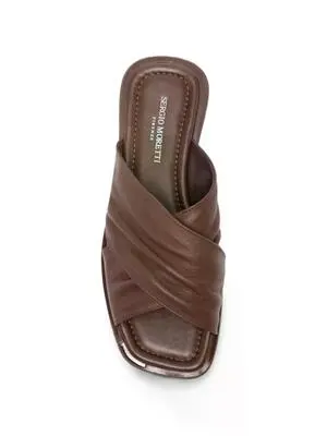 SERGIO MORETTI FIRENZE Crossover-strap Ruched Sandals