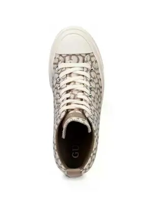 Guess Monogram Print Lace-up High Top Sneakers