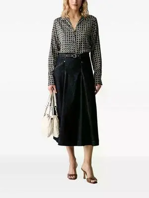 Guess Monogram-print Long-sleeve Blouse