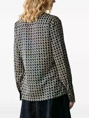 Guess Monogram-print Long-sleeve Blouse