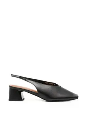 LINDA BAUMANN Square-toe Slingback Pumps - Black