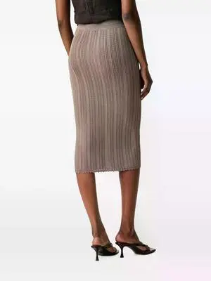 Guess Cable-knit Midi Skirt With Button Detail