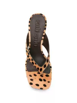 Cult Gaia Abi Leopard-print Calf Hair Sandals