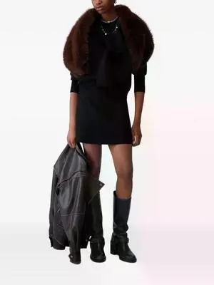 Liu Jo Knit Mini Skirt With Braided Detailing - Black